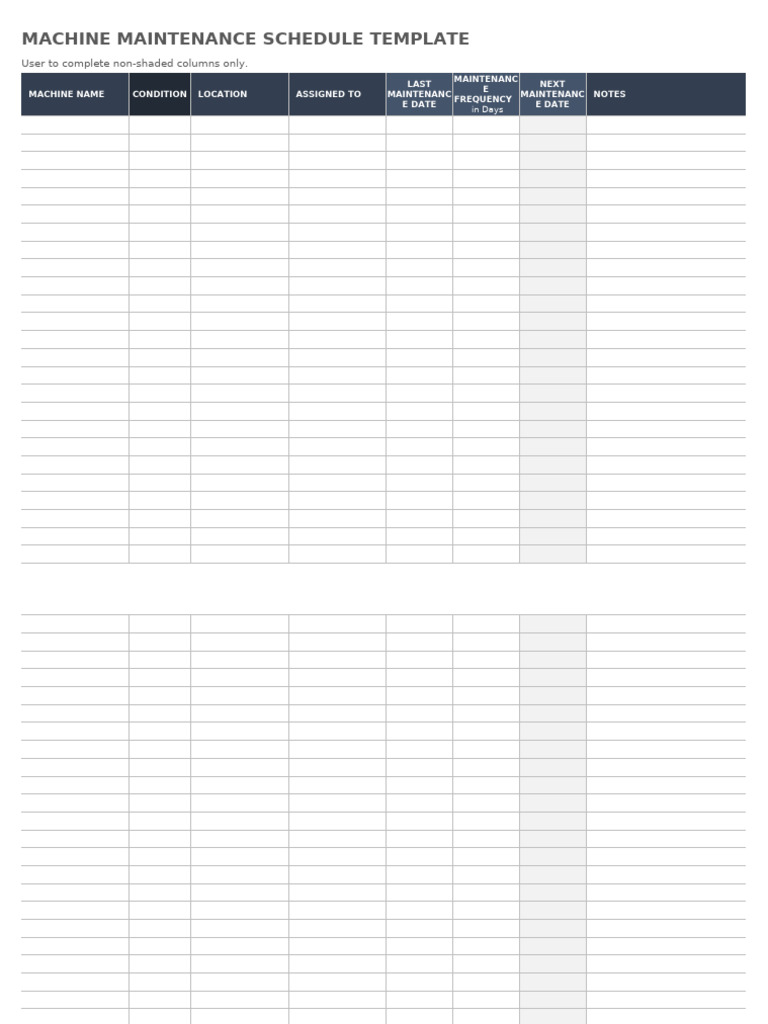 IC Machine Maintenance Schedule 11006 | PDF