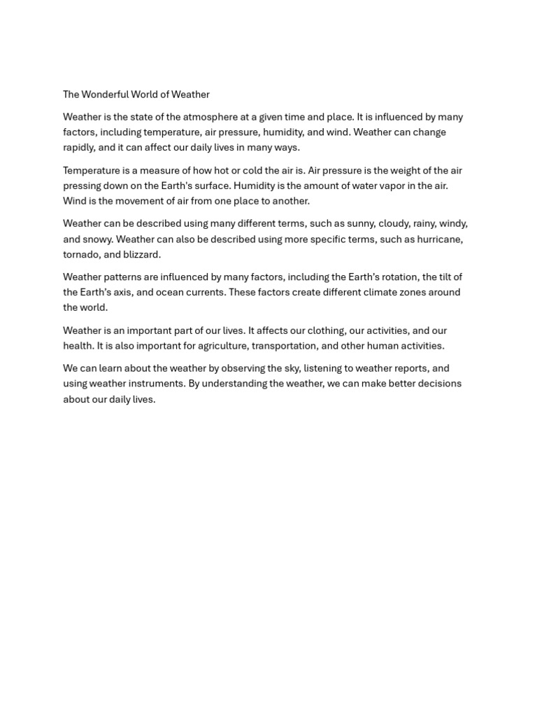 the wonderful world of weather | PDF