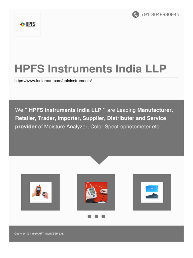 Hpfs Instruments India LLP | PDF | Ultraviolet–Visible Spectroscopy ...