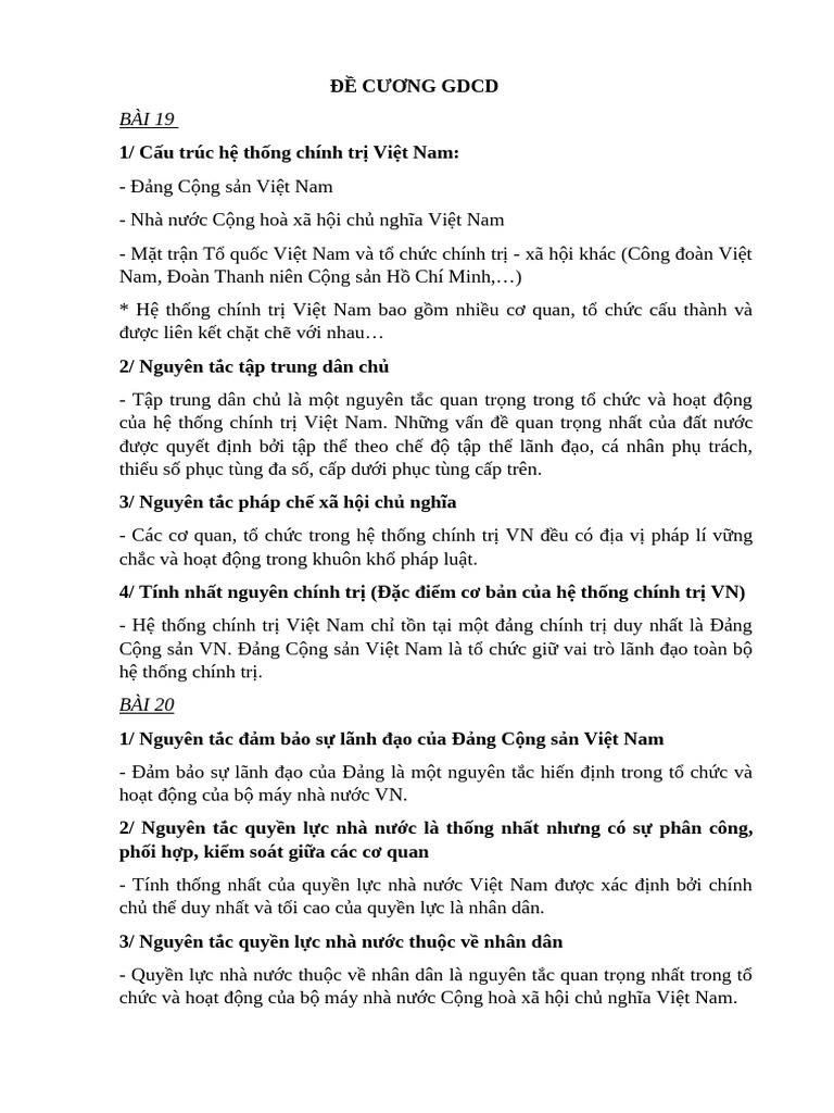 Đề Cương GDCD | PDF