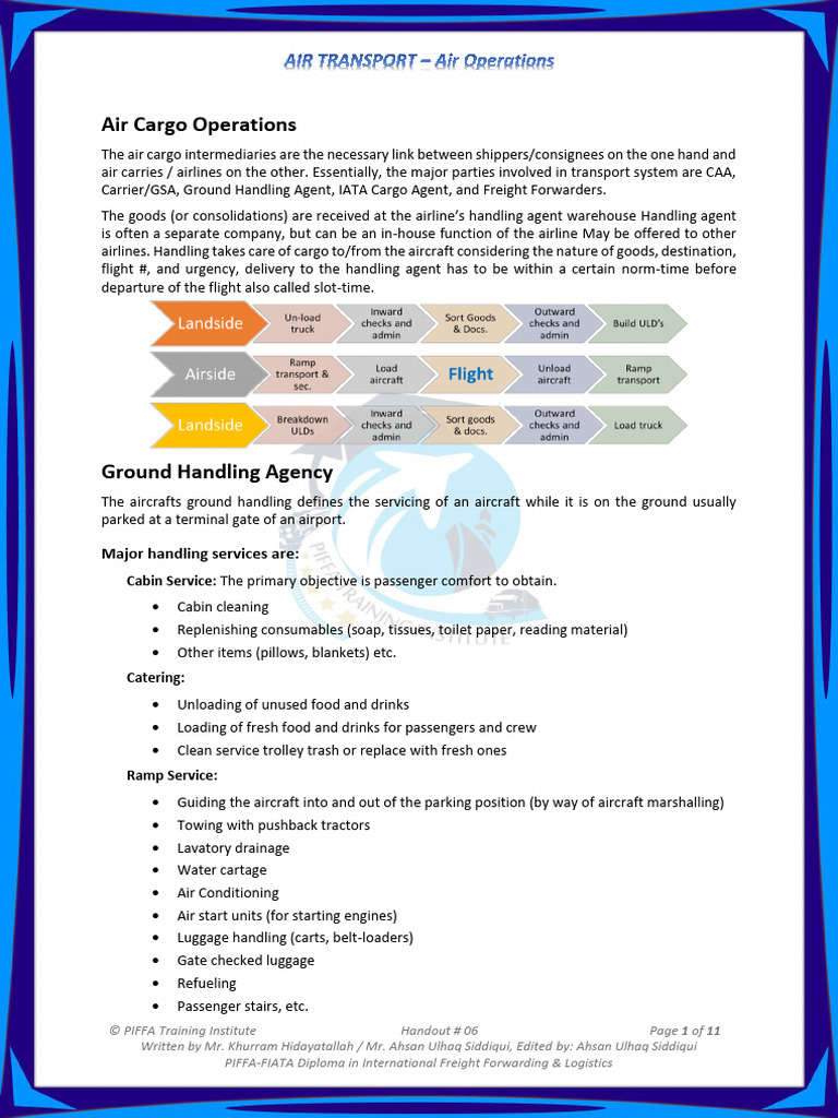 Handout # 06 Air - Air Operations | PDF | Cargo | Transport