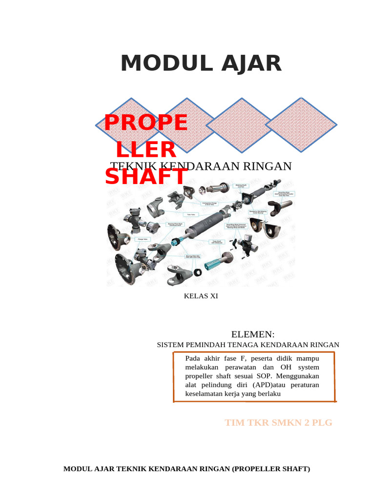 8. MODUL AJAR TKR PROPELER SHAFT | PDF