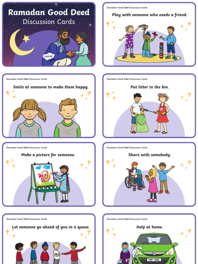 Ramadan Good Deed Discussion Cards | PDF