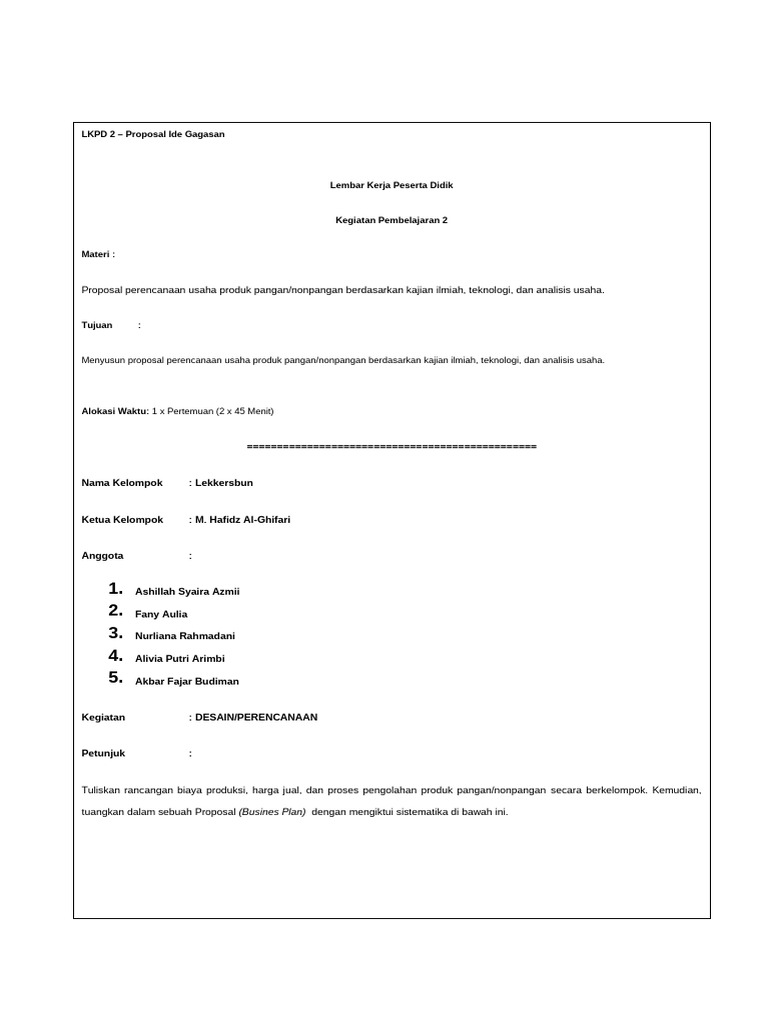 LKPD 2 - Proposal Ide Gagasan | PDF