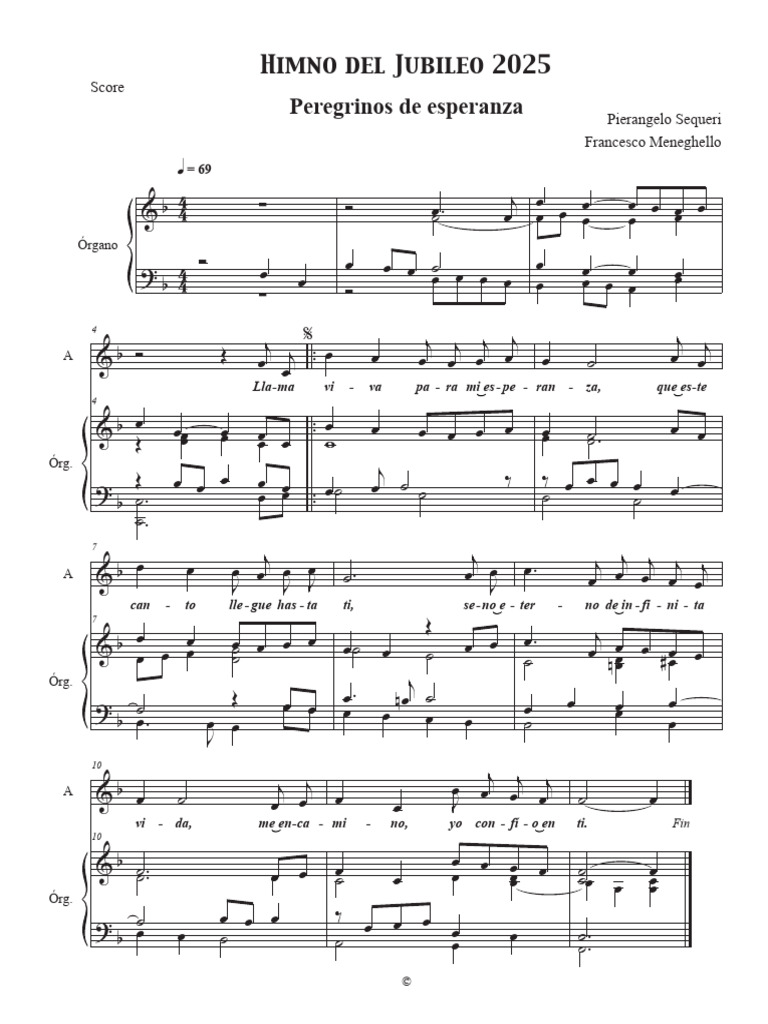 Himno Del Jubileo '25 - Score | PDF