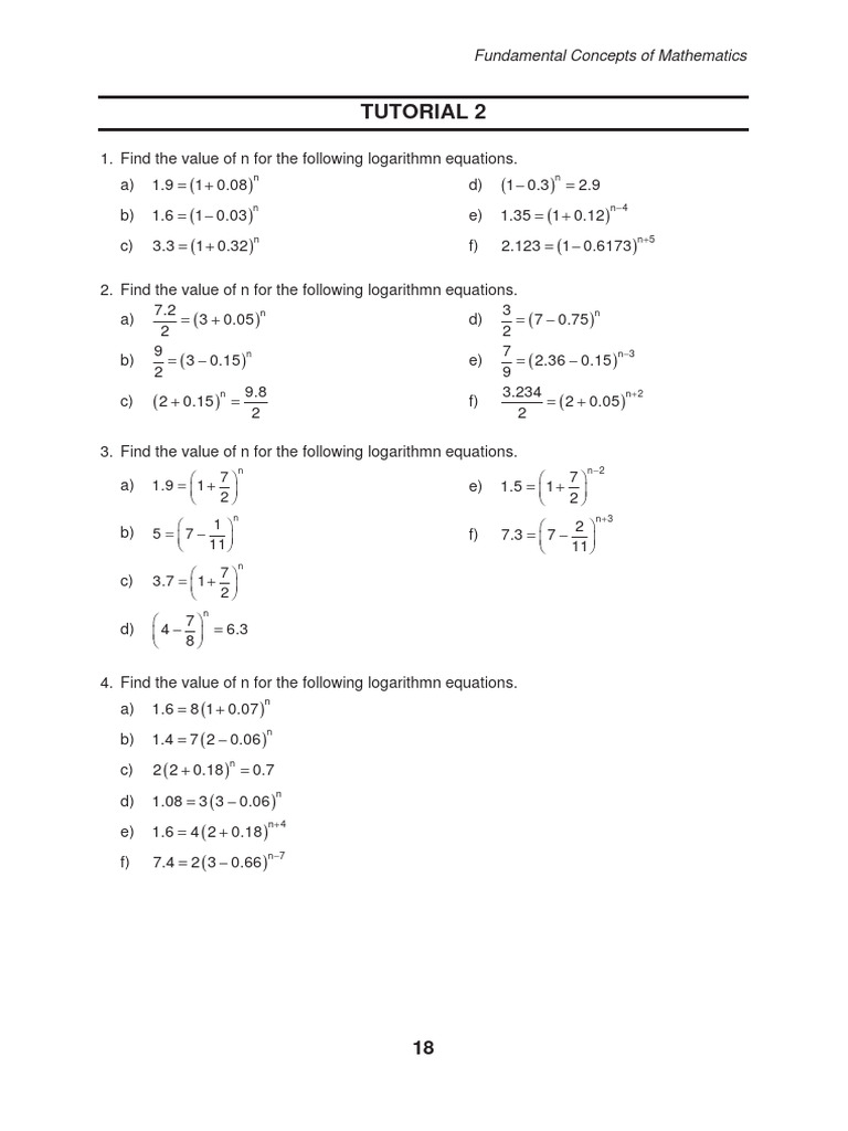 Mat112 - Tutorial 2 - Fundamental Concepts of Mathematics | PDF ...