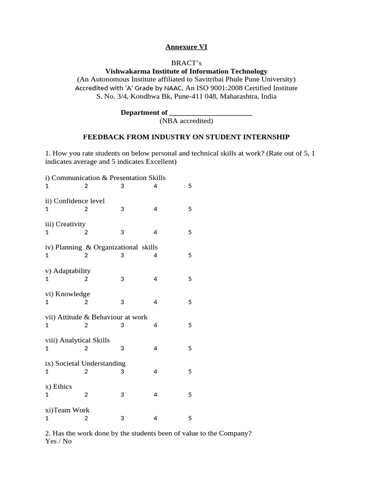 Annexure VI - Industry Feedback | PDF