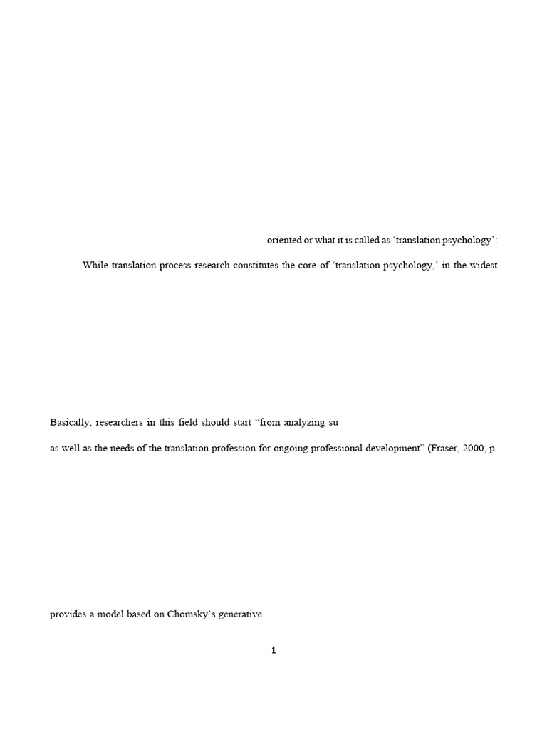 Cognitive Processing Models of Translation in Pedagogy | PDF ...