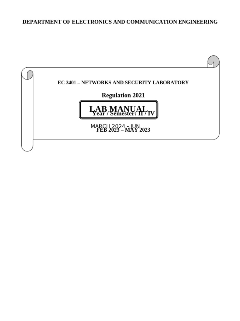 EC3401 Networks and Security Lab Manual | PDF | Routing | Encryption