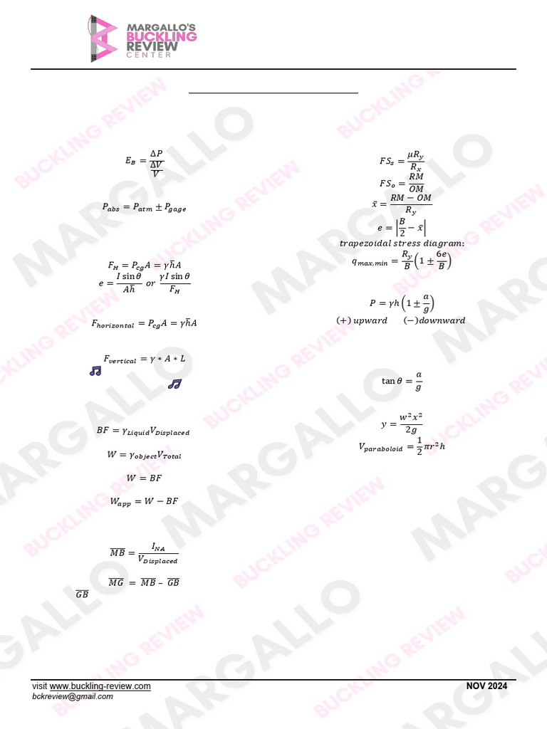 HPGE FORMULAS - Fluids and Hydrau HPGE1428 - Unlocked | PDF | Buoyancy ...