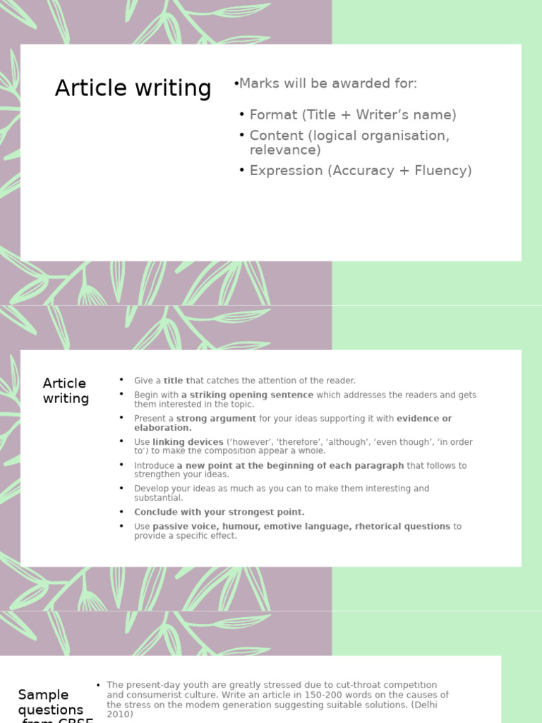 Article Writing Guide for Students | PDF