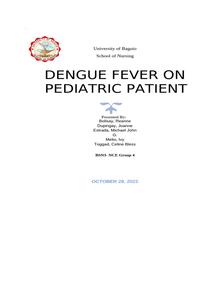 DHF Case Study | PDF | Serology | Blood Cell