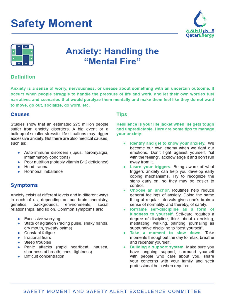 SafetyMoment - Guidelines - Anxiety Handling The Mental Fire-23-01-22 ...