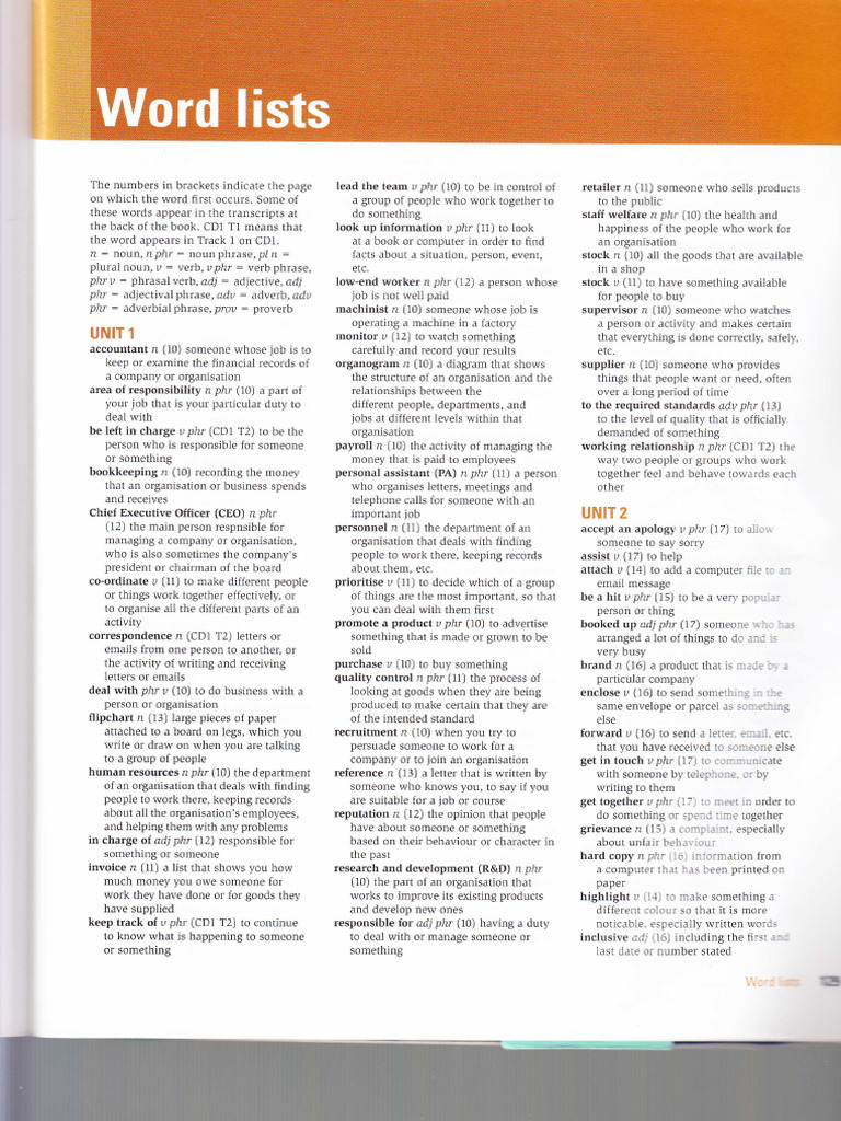 Business vocabulary list | PDF | Adjective