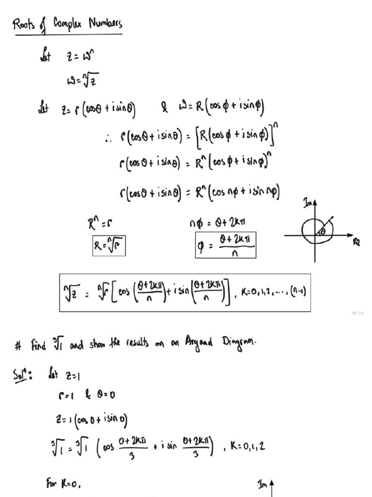 Roots of Complex Numbers | PDF