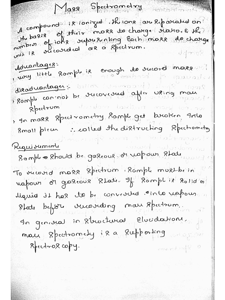 Mass Spectrometry. | PDF