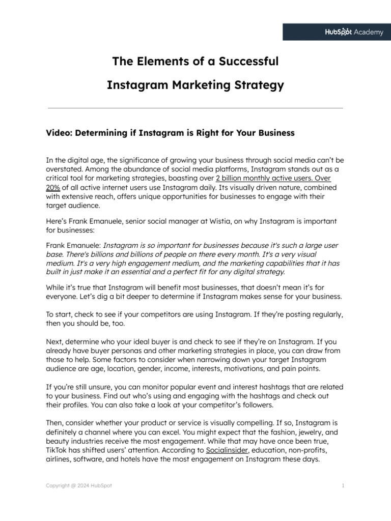 Transcript - The Elements of A Successful Marketing Strategy-1 | PDF ...