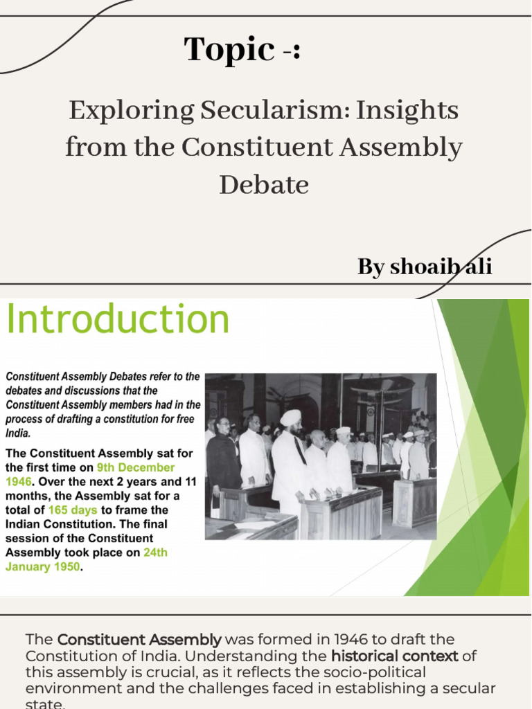 Exploring Secularism Insights From The Constituent Assembly Debate | PDF