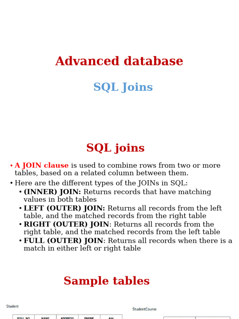 SQL Joins Explained: Types & Examples | PDF | Computing | Data