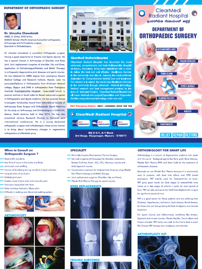 Orthopaedic Surgery Brochure | PDF