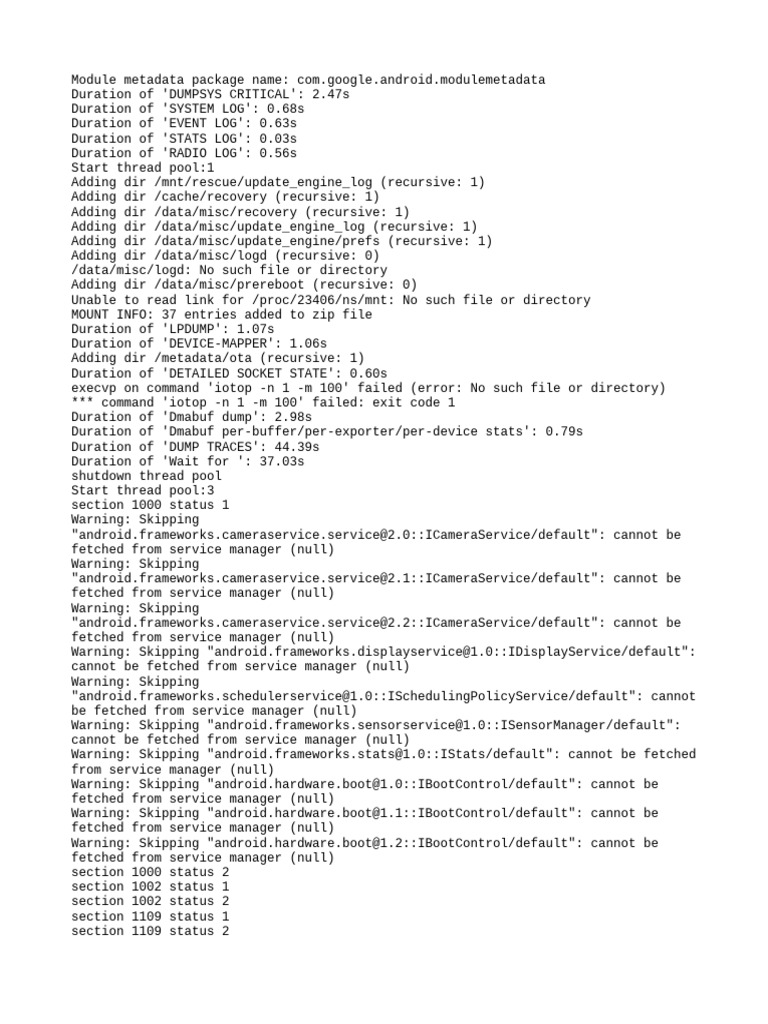 Bugreport Blue - Global UP1A.231005.007 2024 12 01 22 20 04 Dumpstate - Log 23180 | PDF ...