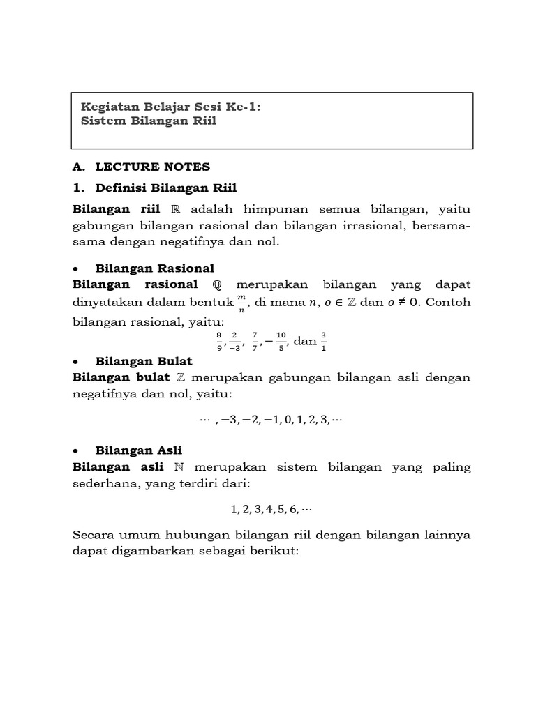 Sistem Bilangan Riil | PDF