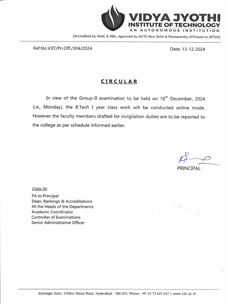 Circular On 13-12-2024 | PDF