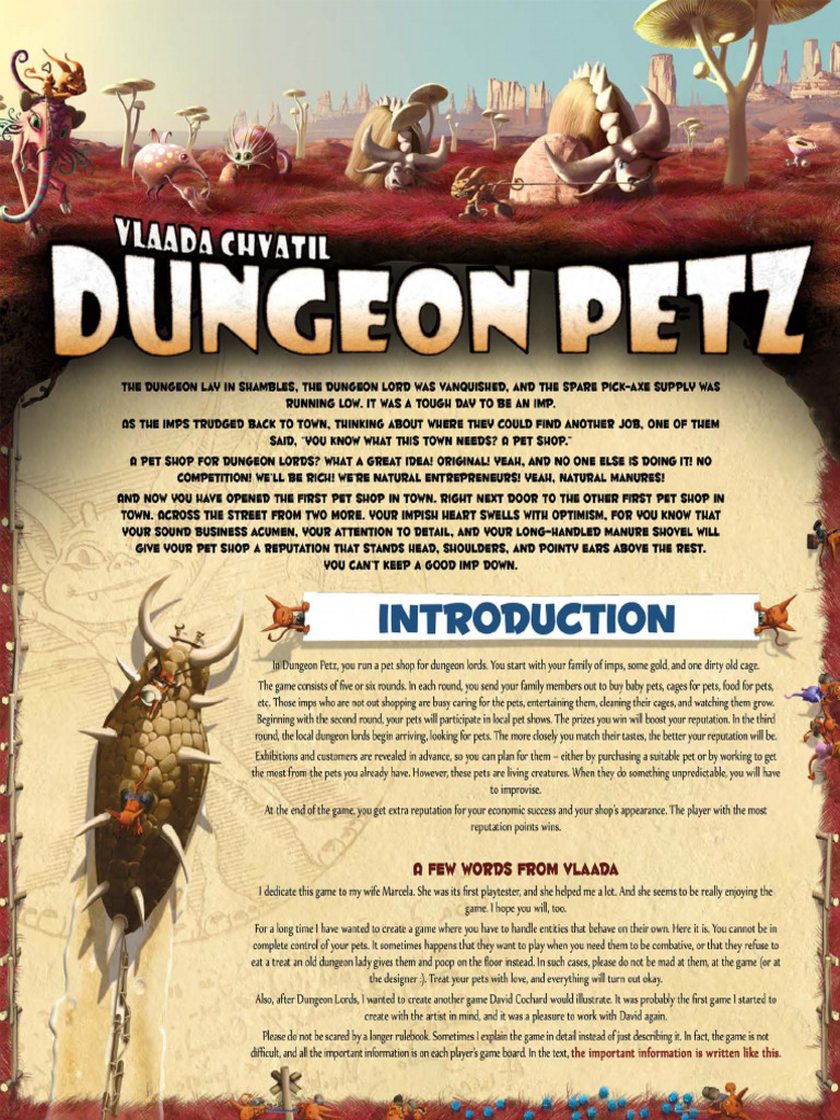Dungeon Petz - Rules.en | PDF