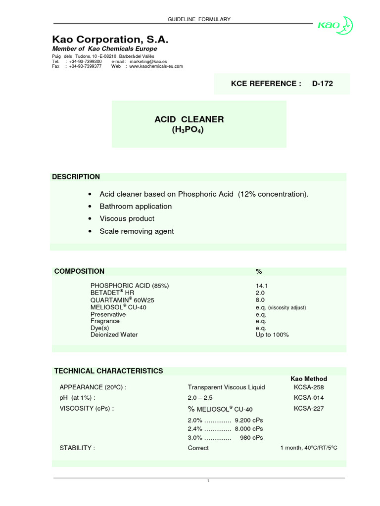 Sanitar Fosforna D-17234 | PDF | Surfactant | Chemical Compounds