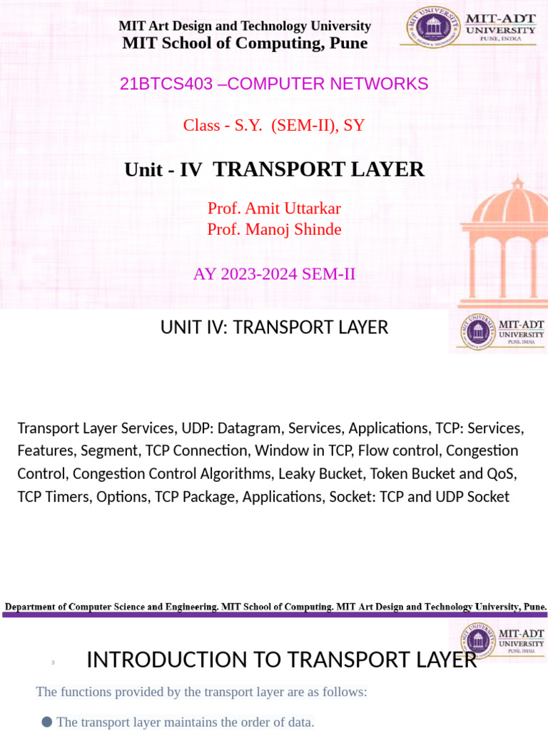 Final Unit 4 Transport Layer | PDF | Transmission Control Protocol | Domain Name System