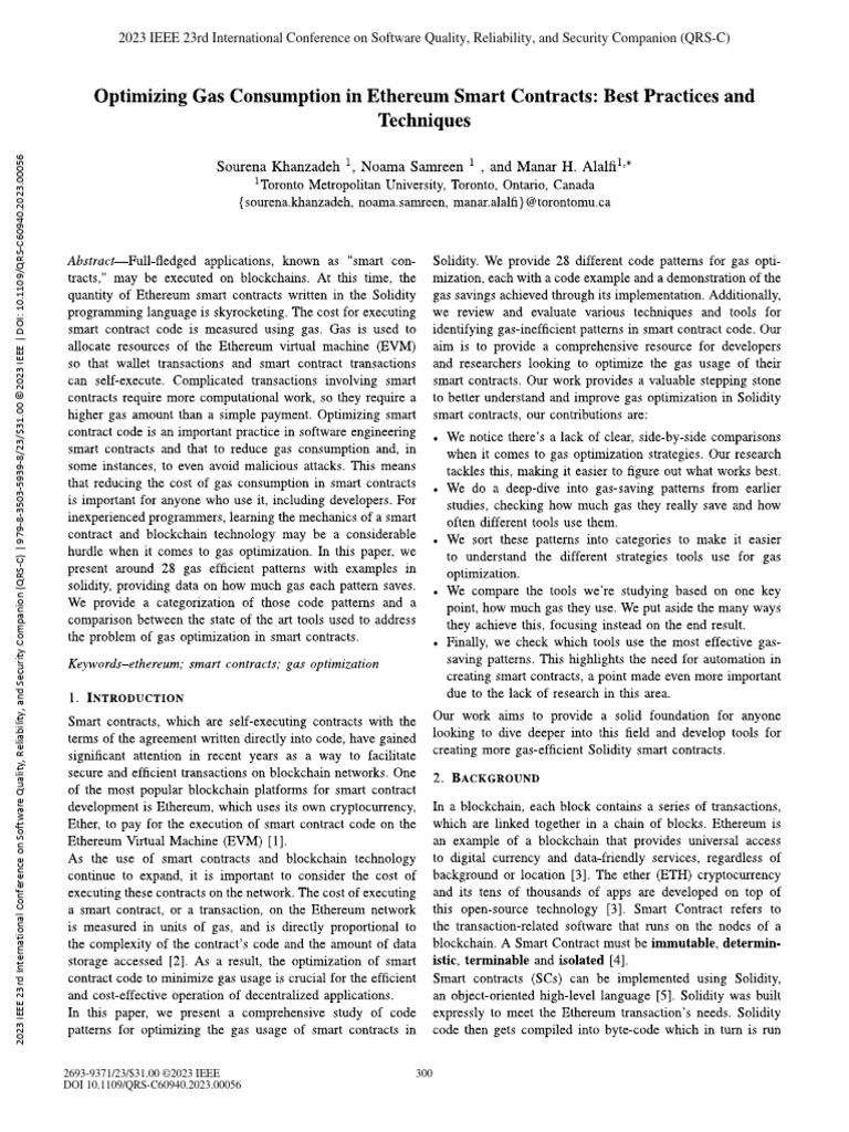 Optimizing Gas Consumption in Ethereum Smart Contracts Best Practices ...