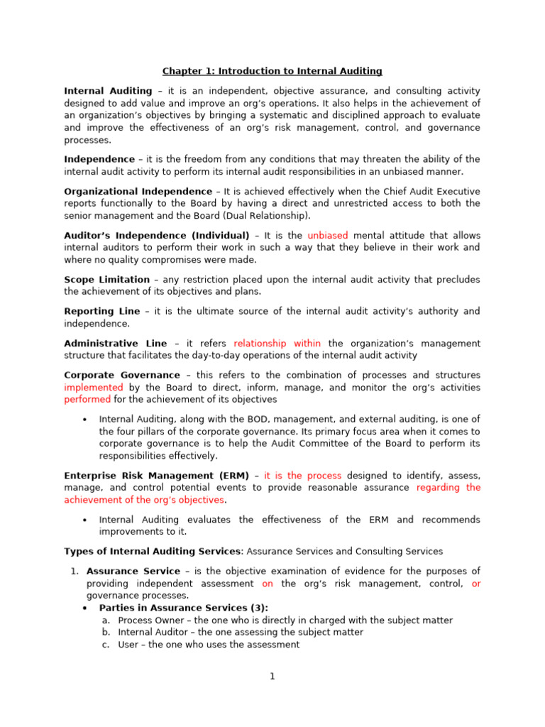 Reviewer For Op. Aud. Midterms - Oct. 18, 2023 | PDF | Internal Audit ...