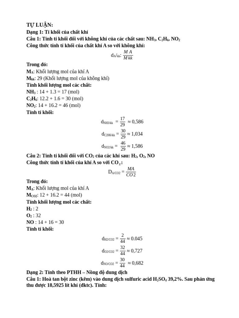 Ok. Tự Luận Khtn 8 Ck1 | PDF