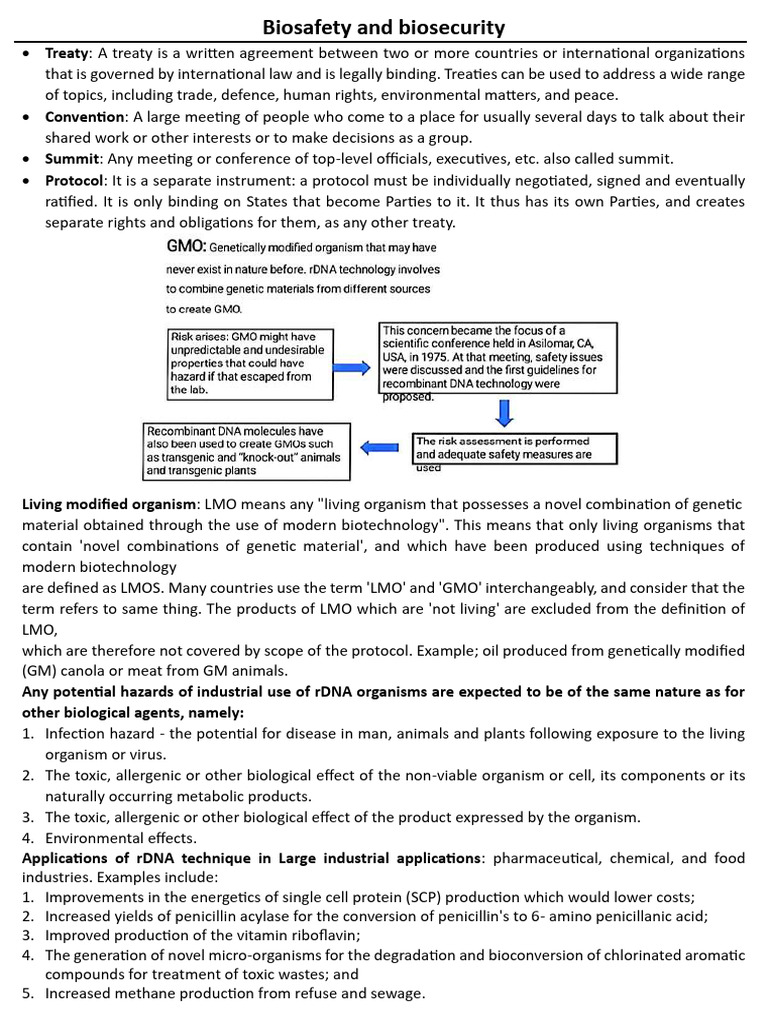 Biosafety and Biosecurity | PDF | Genetically Modified Organism | Genetic Engineering