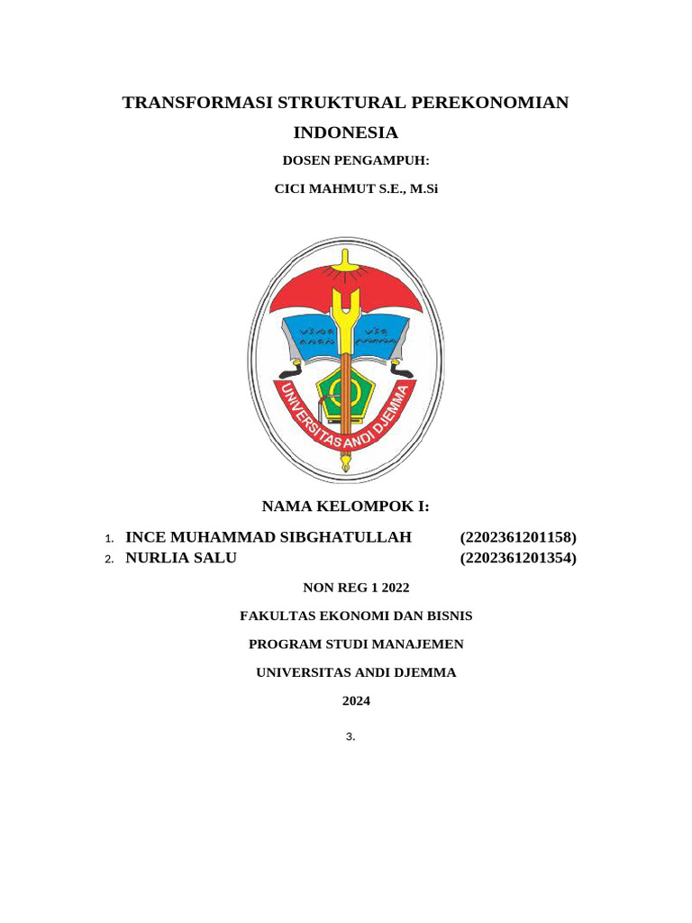 Transformasi Struktural Perekonomian Indonesia | PDF