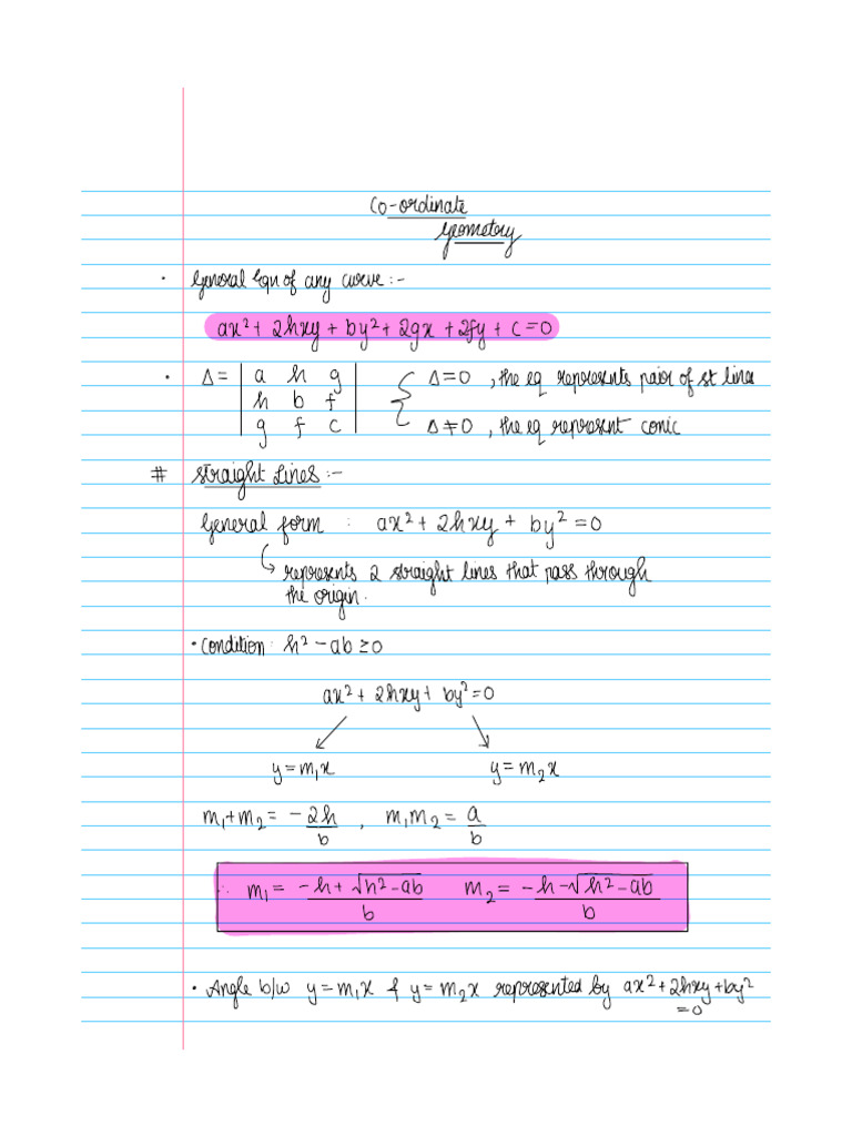 Conic Section Formula Sheet | PDF