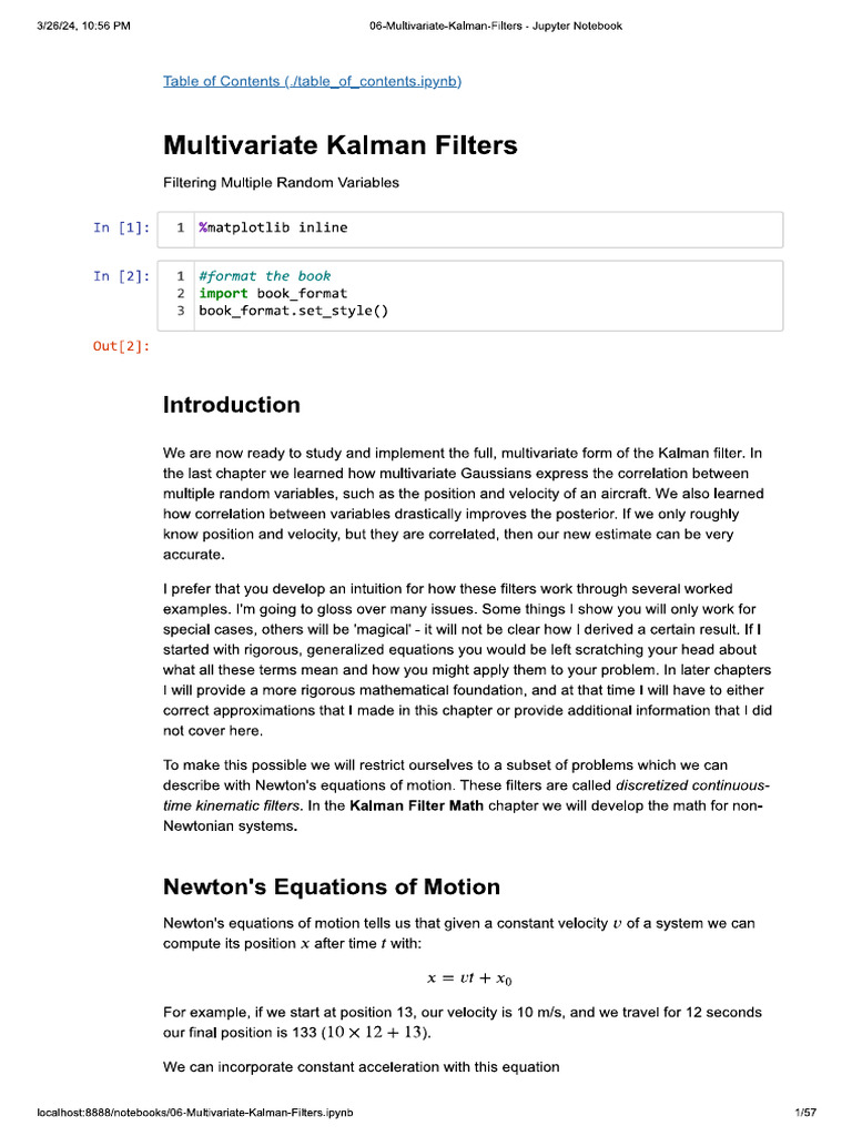 06 Multivariate Kalman Filters | PDF