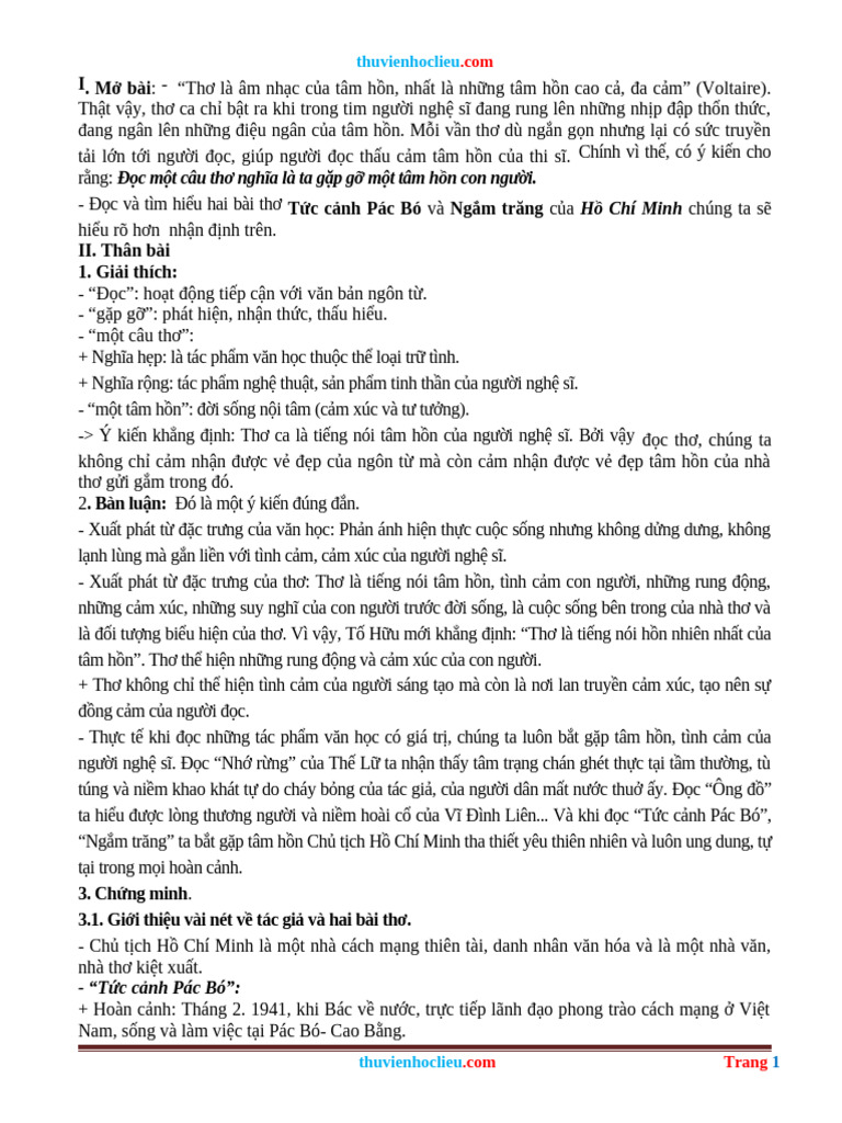 Bo de de Li Luan Van Hoc Tho Lop 8 | PDF