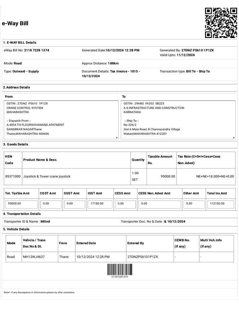 E-Way Bill System | PDF | Governance | Trade