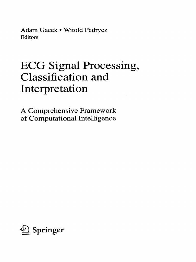 Ecg Signal Processing Classification And Interpretation Pdf