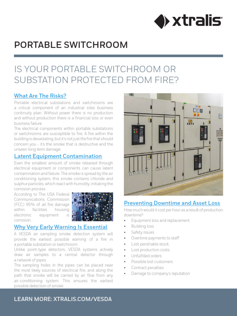 16085_06_VESDA_Portable_Switch_Rooms_Brochure_AQ_IE_lores | PDF | Safety
