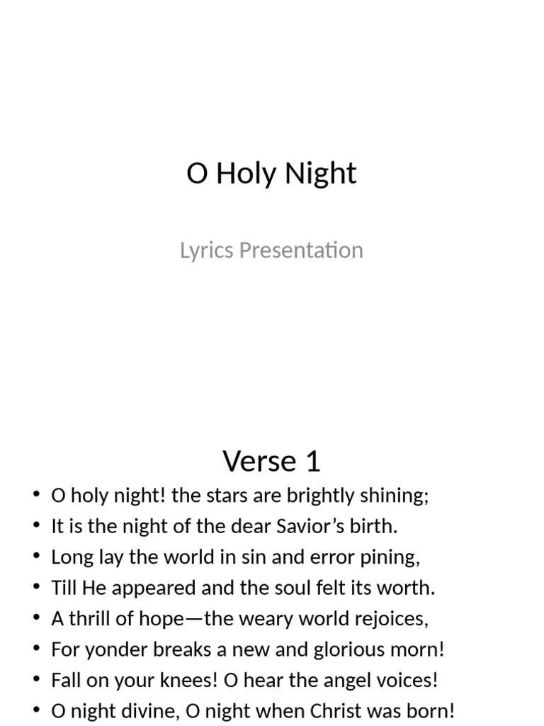 O Holy Night Lyrics | PDF