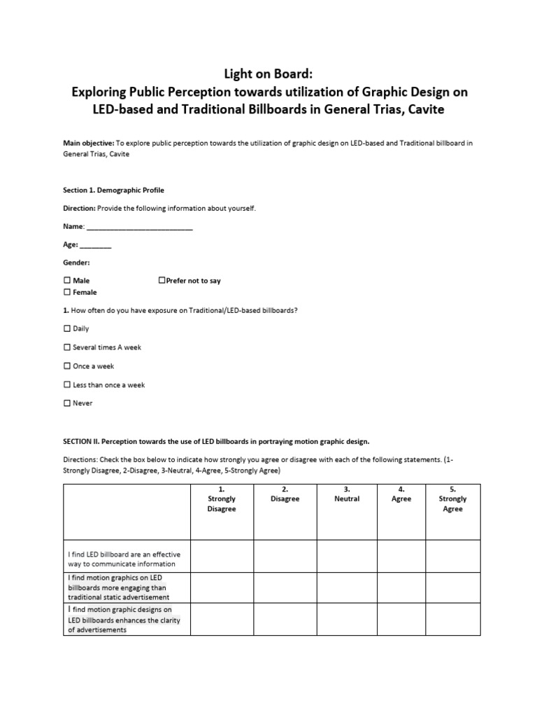 Survey-Questions g1 Ict3ma | PDF | Billboard | Graphic Design