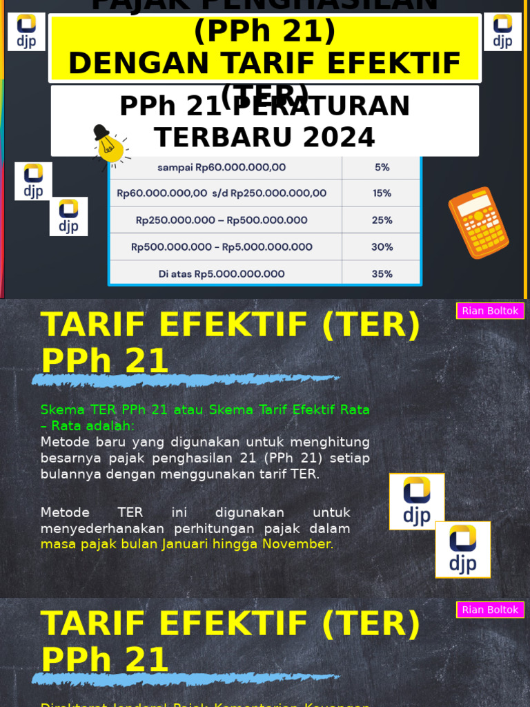 Tarif PPh 21 dan Perhitungan 2024 | PDF