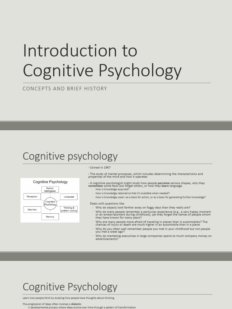 Overview of Cognitive Psychology Concepts | PDF | Empiricism | Cognition