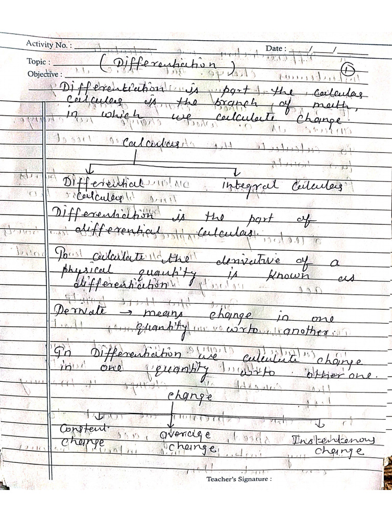 Differentiation notes (1) | PDF