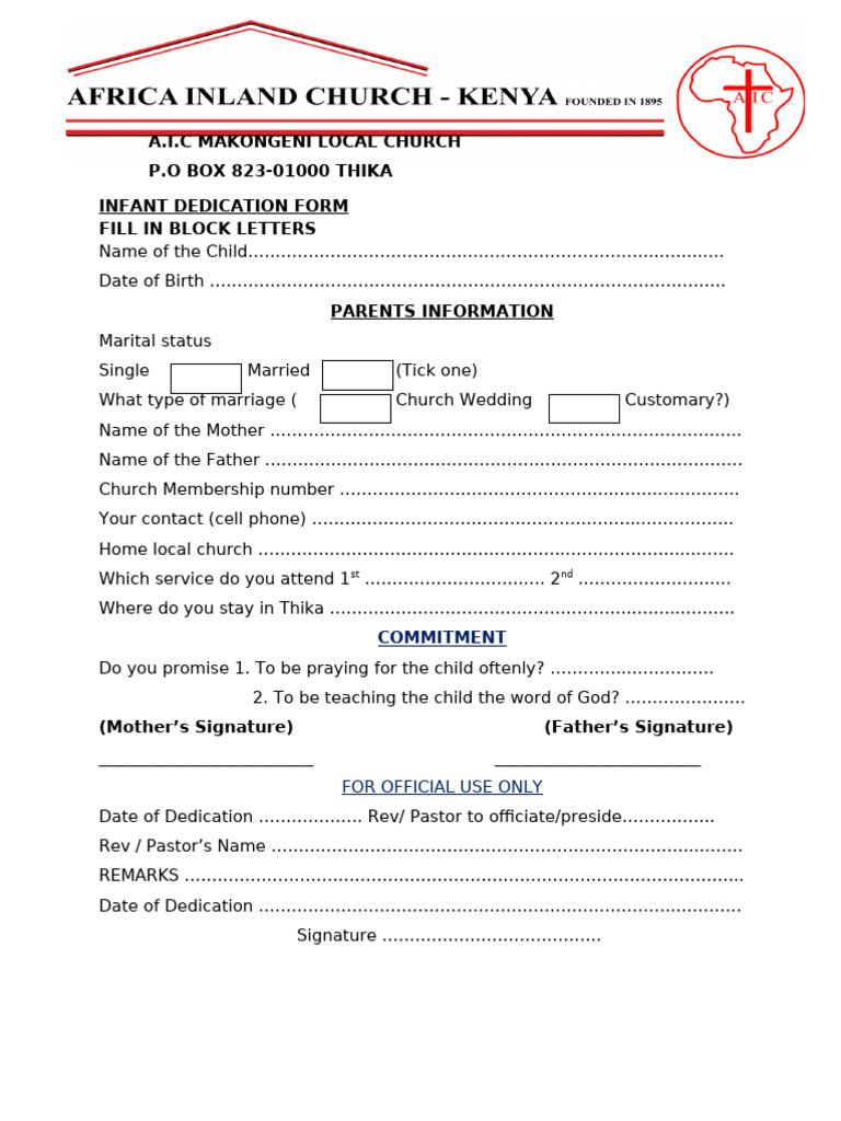 Africa Inland Church Kenya | PDF