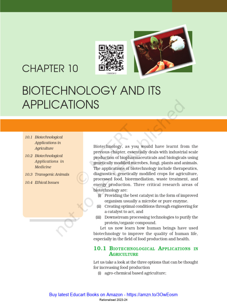 CH - 10 Biotechnology and Its Applications | PDF | Polymerase Chain ...