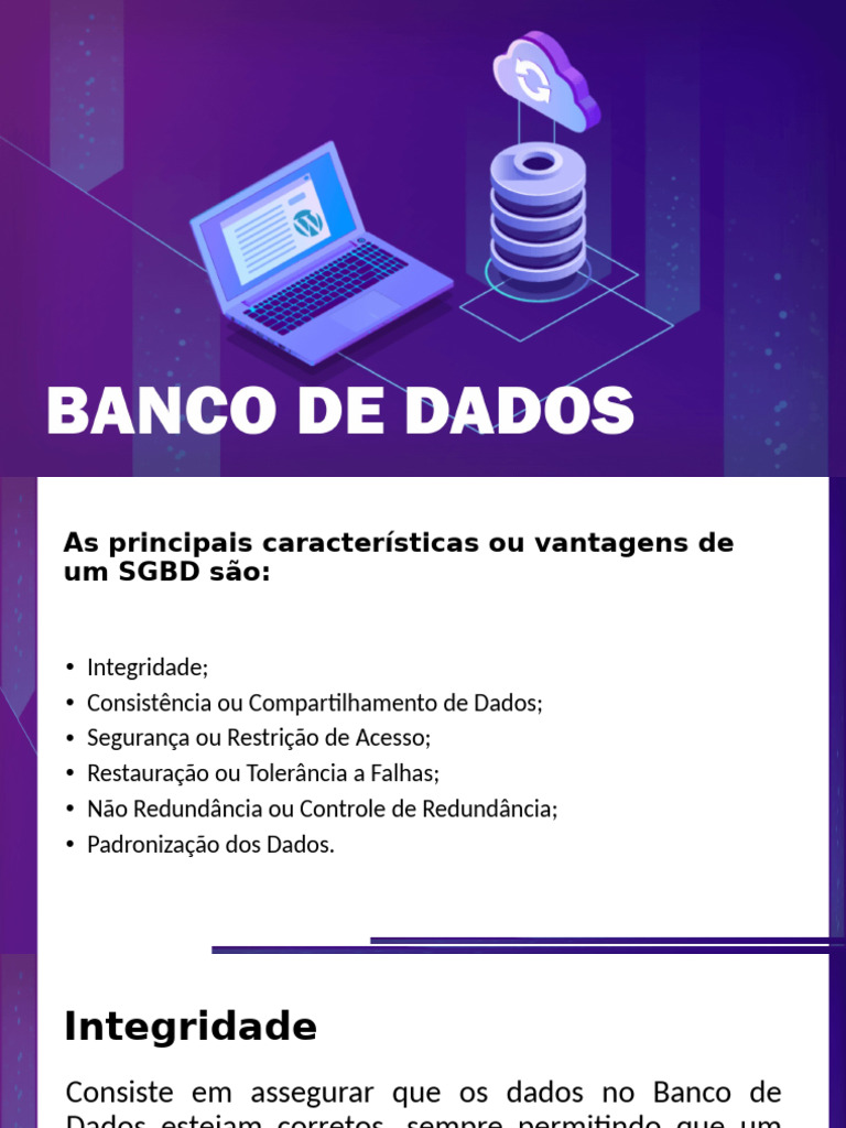 Vantagens e Desvantagens de SGBD | PDF | Bancos de dados | Tolerância ao erro