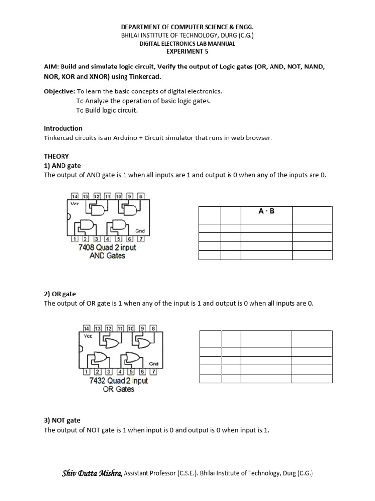 Digital electronics lab | PDF | Logic Gate | Electronic Design